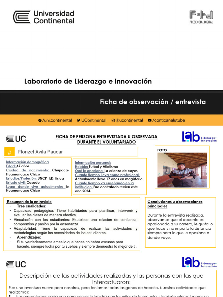 Ficha de Observación Voluntariado | PDF | Felicidad | Las emociones