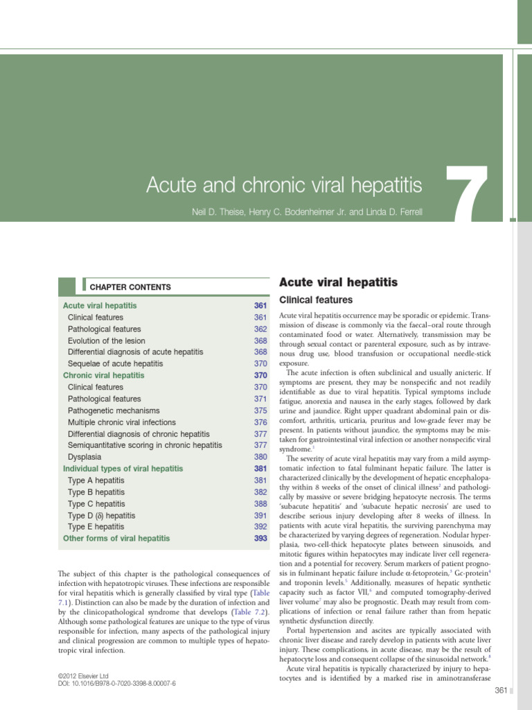 Acute and Chronic Viral Hepatitis | PDF | Hepatitis | Liver