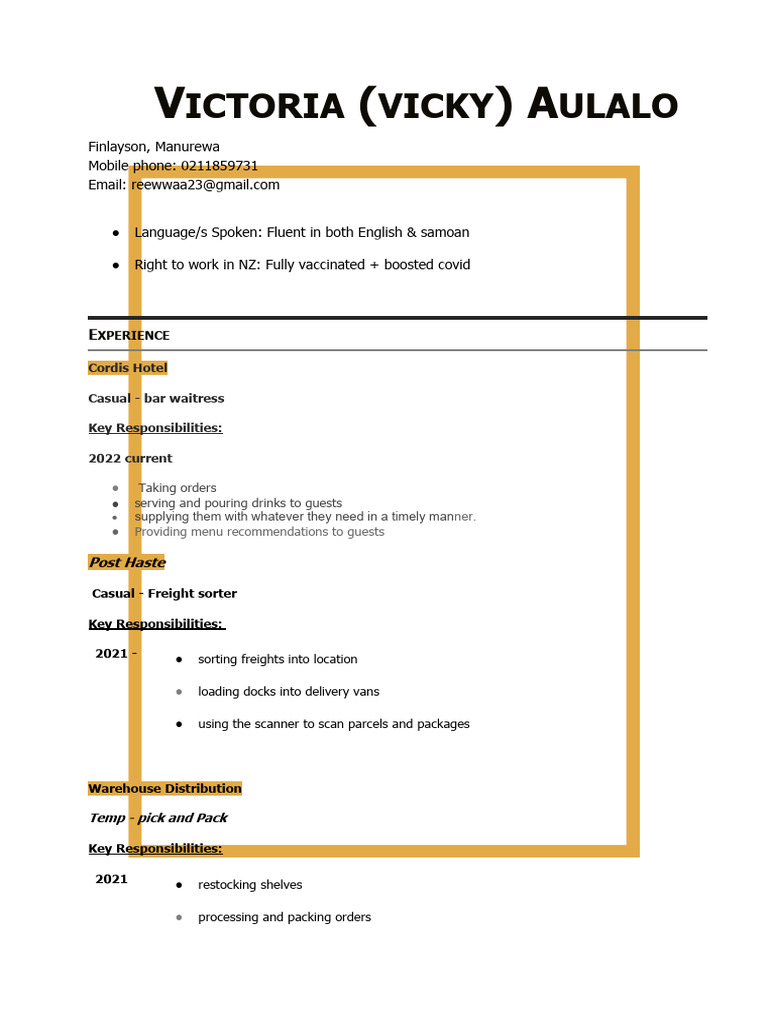 Vicky Aulalo's CV | PDF