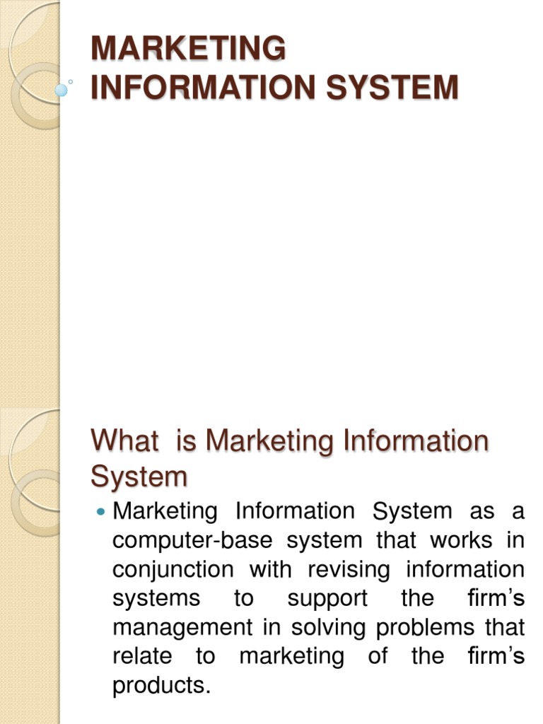 Marketing Information System | PDF | System | Management Information System