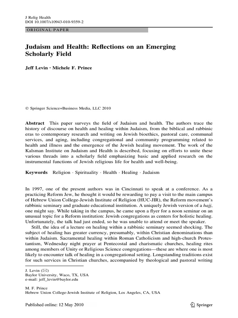 -Judaism-Health | Download Free PDF | Jewish Religious Movements | Halakha