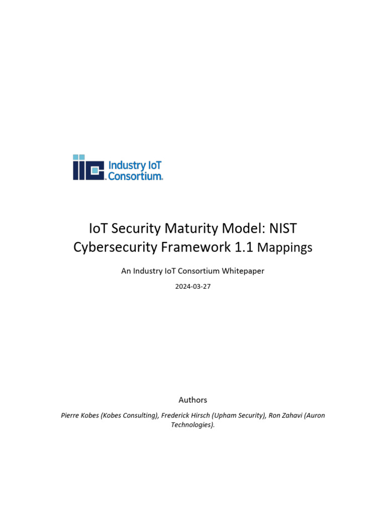 IoT Security Maturity Model NIST 1.1 Mappings | PDF | Computer Security | Security