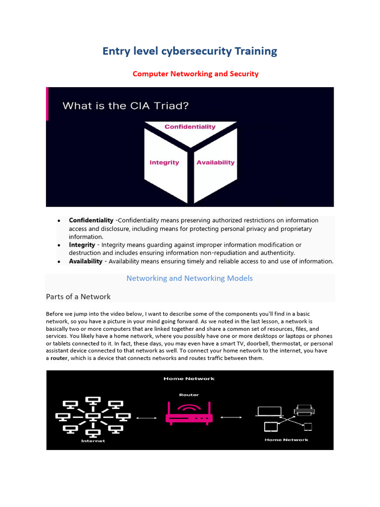 Entry-Level Cybersecurity Training Guide | PDF | Computer Network ...