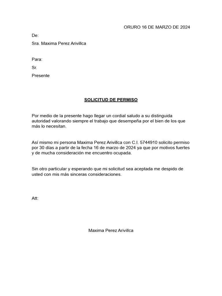 Carta de Permiso | PDF