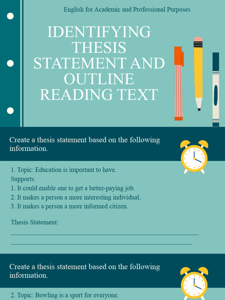 Eapp Module 2 Identifying Thesis Statement And Outline Reading Text Pdf Noise Behavioural