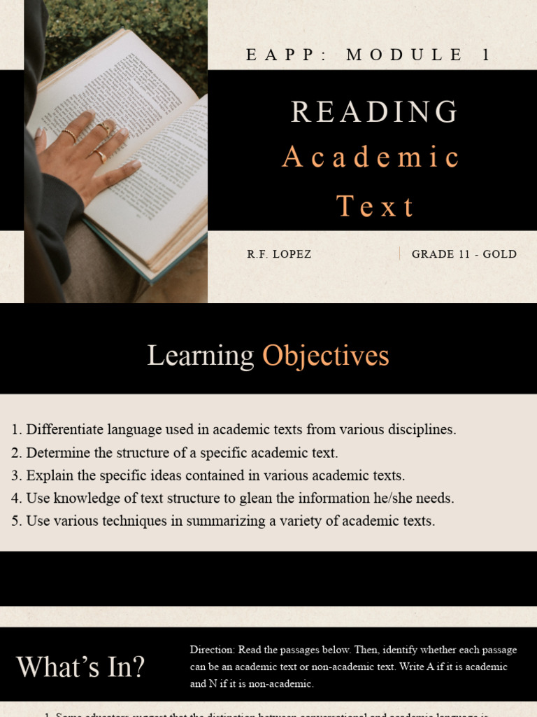 Eapp - Module 1 - Lesson 1 | PDF | Subject (Grammar) | Word