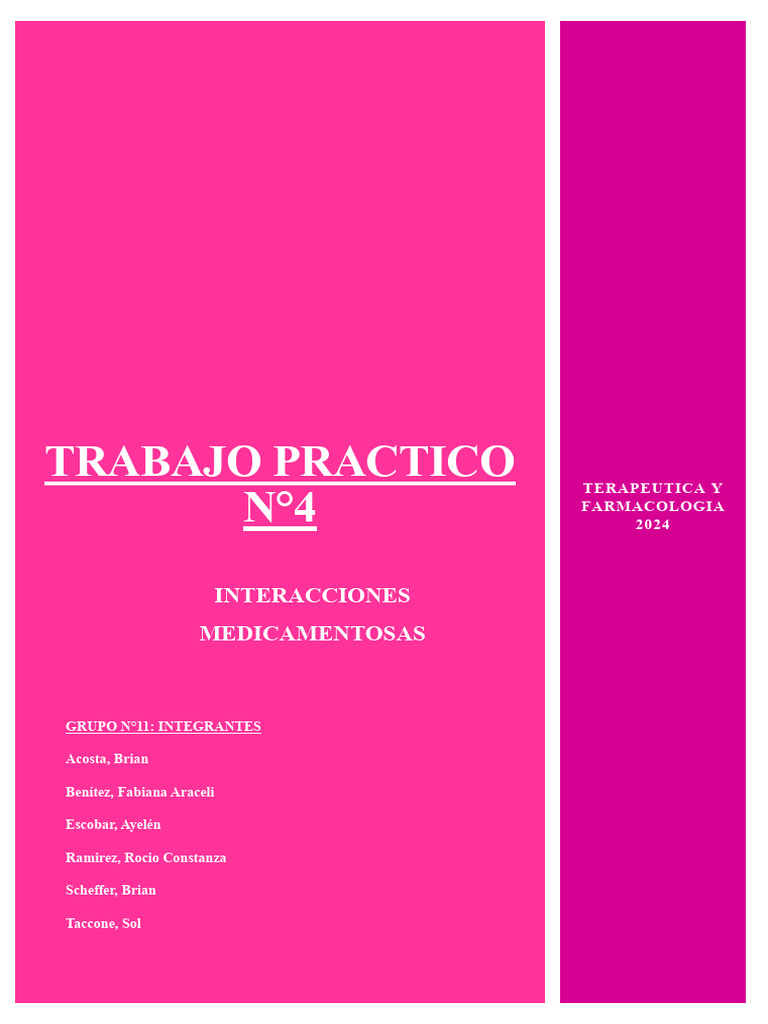 TP N°4-GRUPO N°11-Ramirez, Rocio Constanza-TyF 2024 | Descargar gratis PDF | Droga anti ...