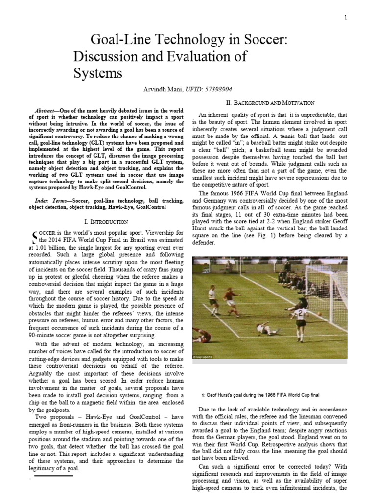 Goal Line Technology in Soccer | PDF | Association Football | Sports