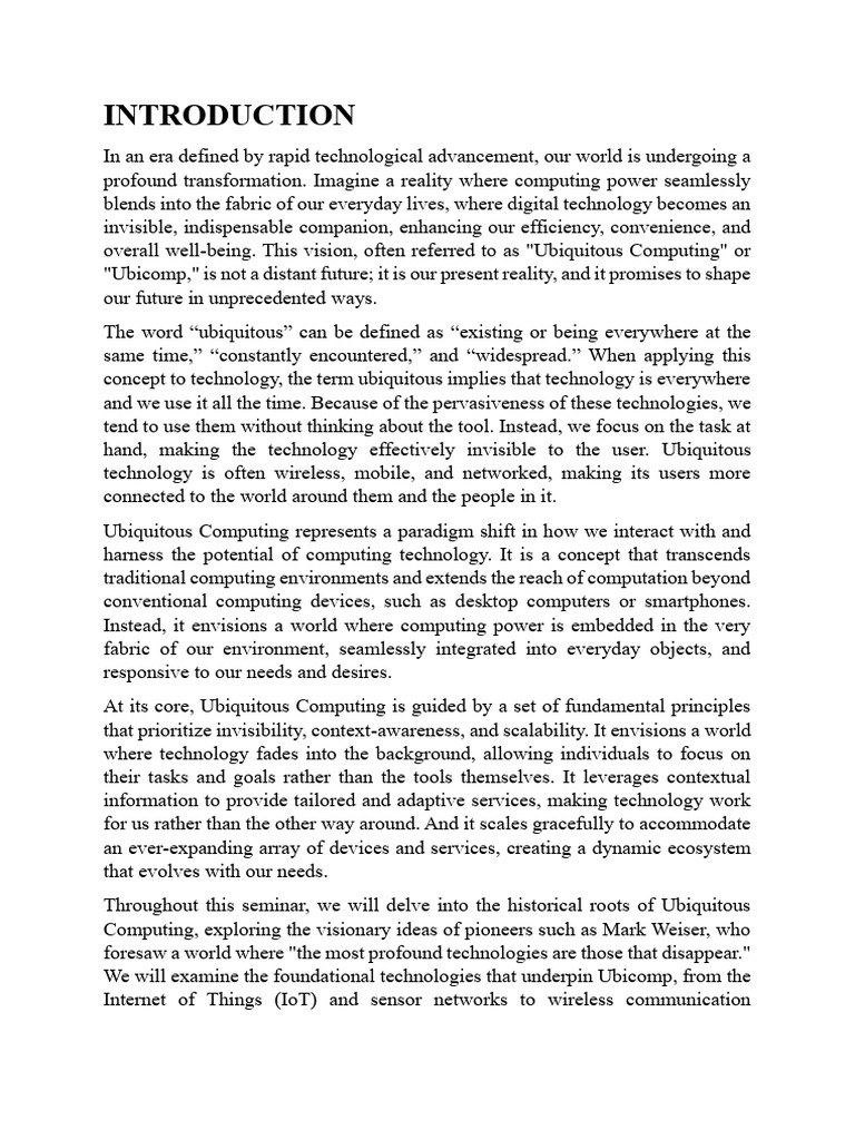 Ubiquitous Computing | PDF | Computer Network | Internet Of Things