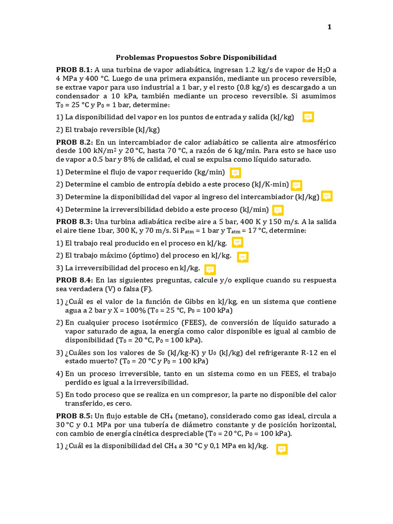 Cap. 8 - Problemas de Diponibilidad | PDF | Calor | Temperatura