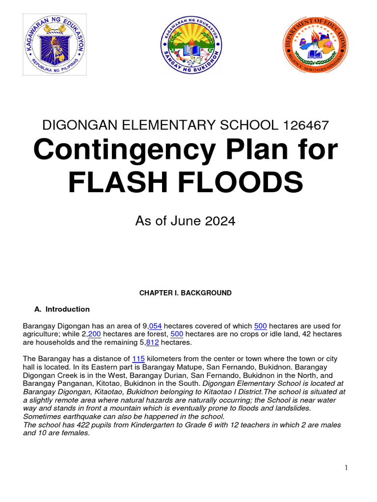 Digongan-Es Flash-Floods Contingency-Plan 2024 | PDF | Flood | Incident ...