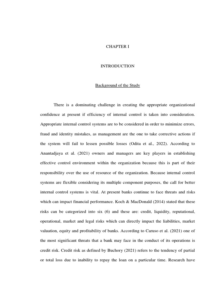 Chapter 1 | PDF | Internal Control | Banks