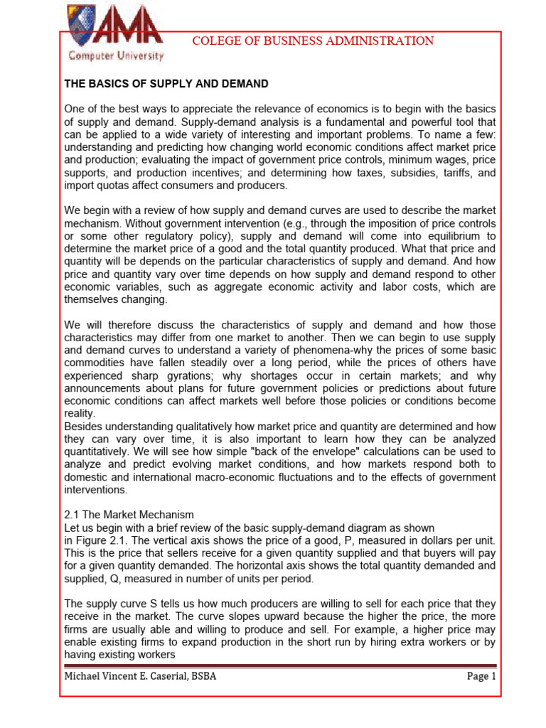 Basic of Supply and Demand | PDF | Supply And Demand | Demand