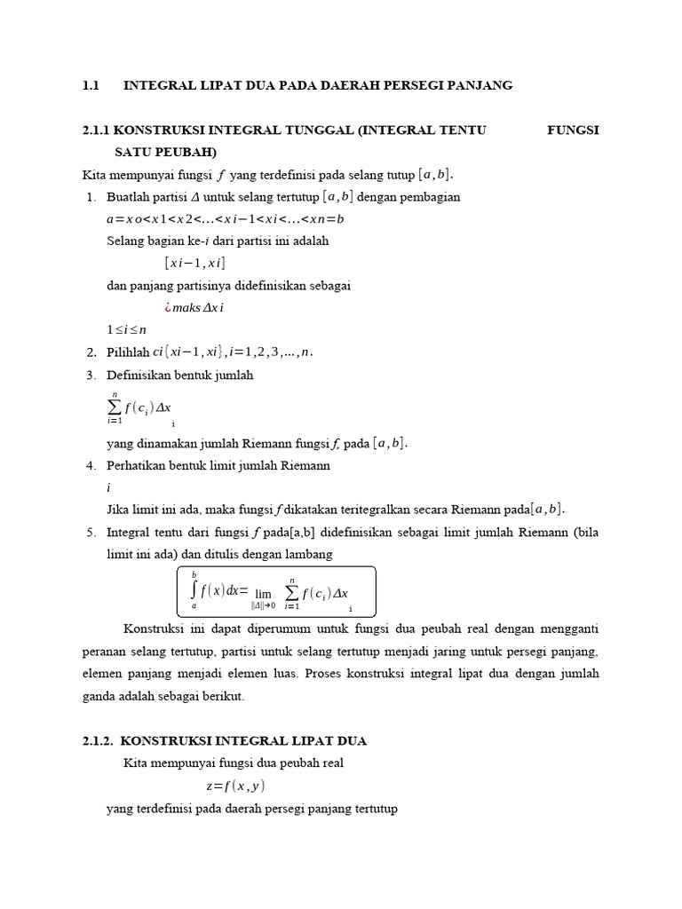 INTEGRAL LIPAT DUA PADA DAERAH PERSEGI PANJANG Dan KOORDINAT KUTUB | PDF