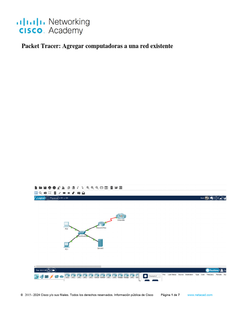 6.1.2.1 Packet Tracer - Add Computers To An Existing Network | PDF | Dirección IP | Arquitectura ...