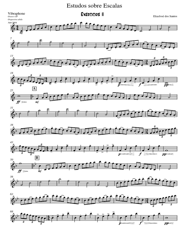Z Estudos Sobre Escalas - Vibraphone | PDF