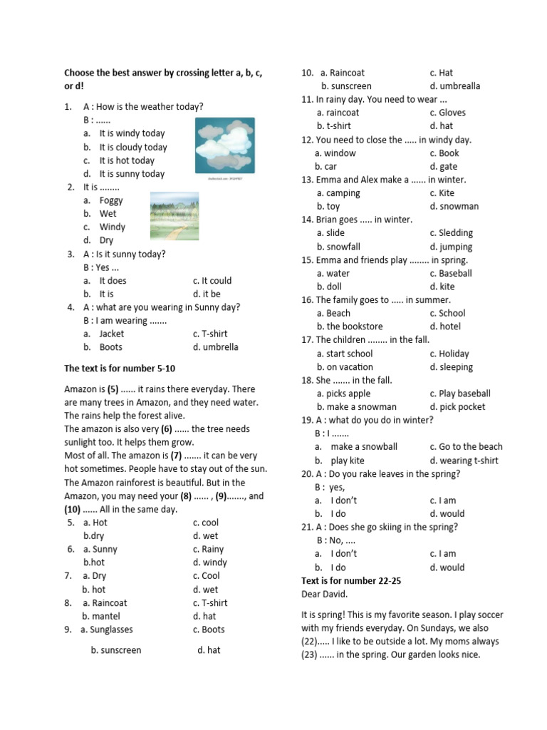 Choose The Best Answer by Crossing Letter A, B, C, or D! | PDF