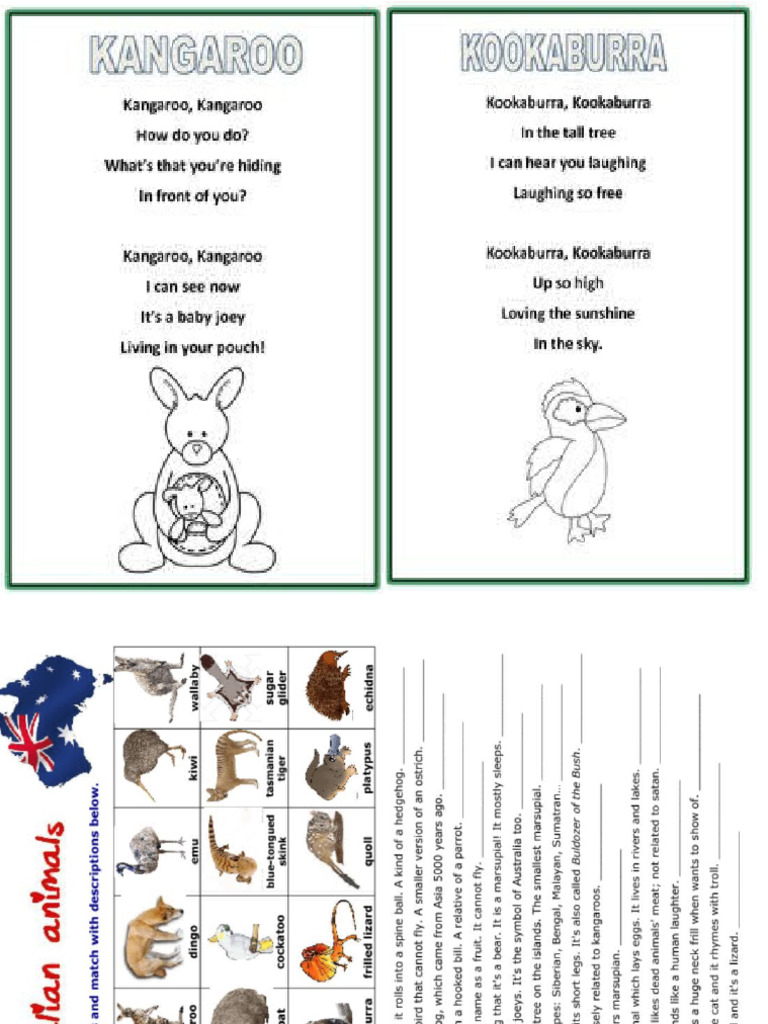 Australian Animals Poem | PDF