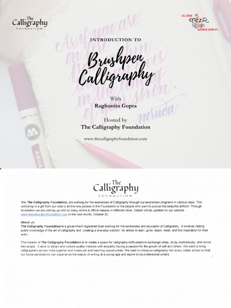Brush Pen Calligraphy Summer Camp Guide | PDF