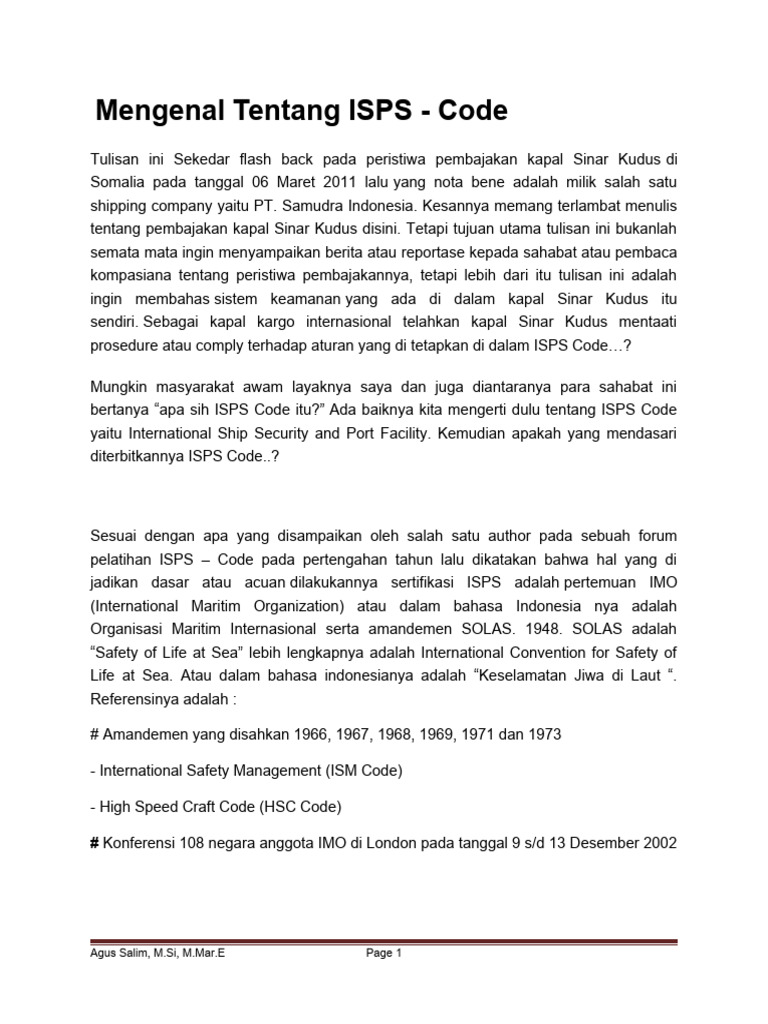 Mengenal Tentang ISPS | PDF