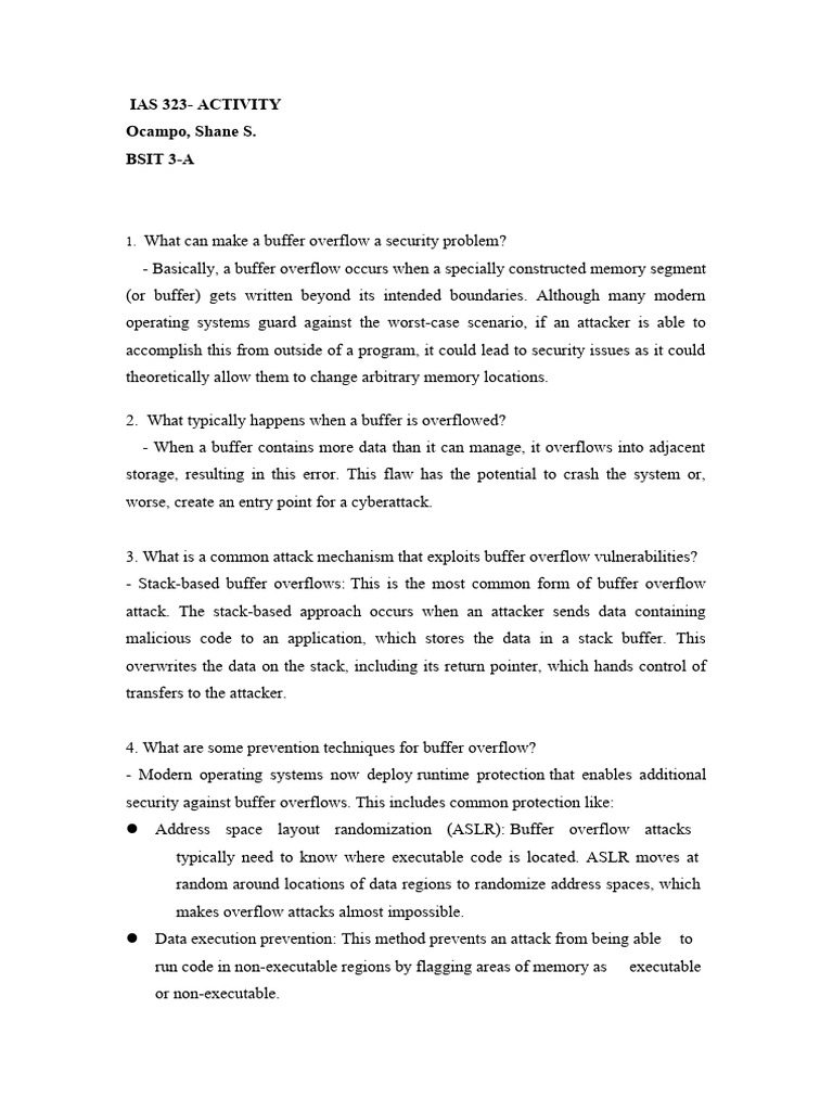 Understanding Buffer Overflow Risks | PDF | Computer Engineering | Computer Architecture