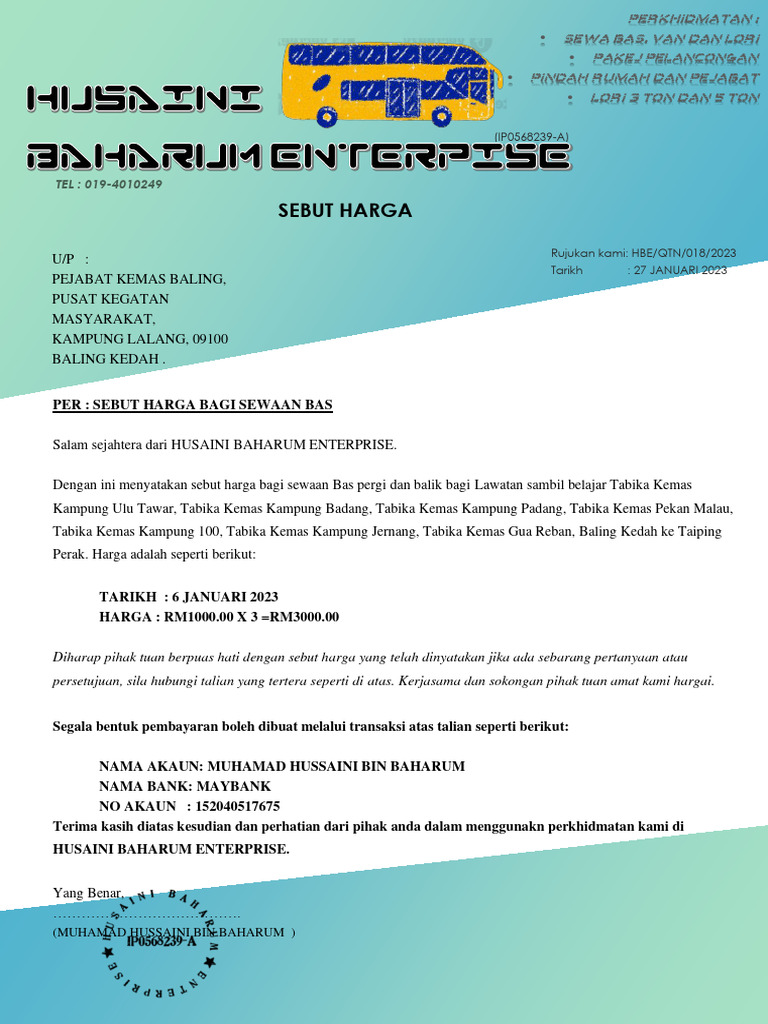 Sebut Harga New Cop2 | PDF