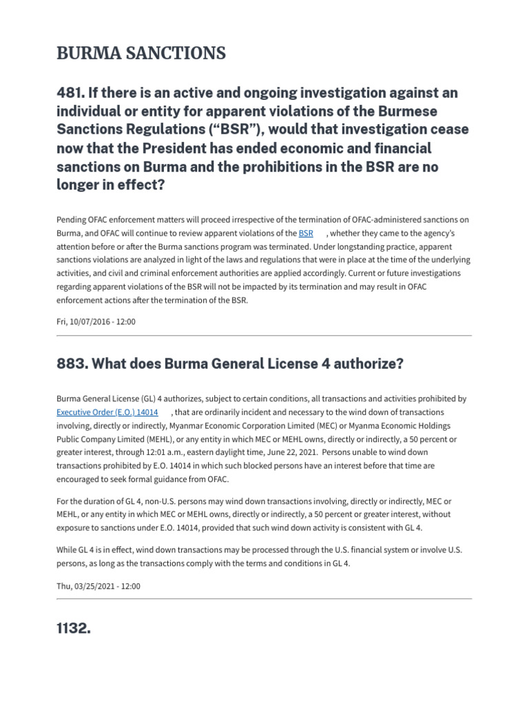 _ Office of Foreign Assets Control | PDF | Office Of Foreign Assets Control | Economies