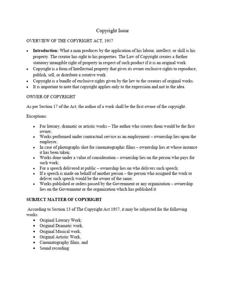 Copyright Issue | Download Free PDF | Copyright | Copyright Infringement