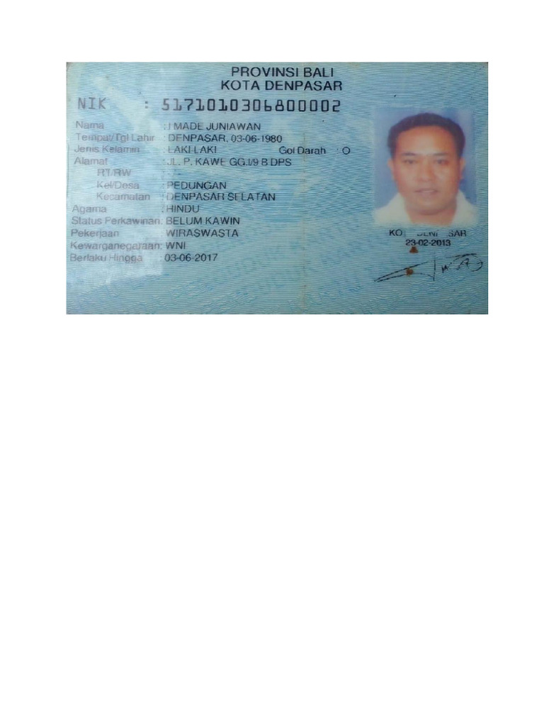 KTP Bali Jasmin | PDF