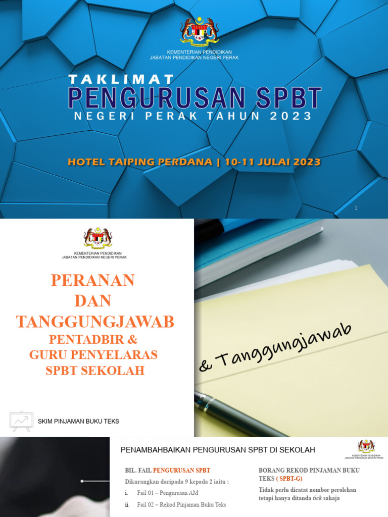 01 Slide Taklimat Pengurusan SPBT 2023 | PDF