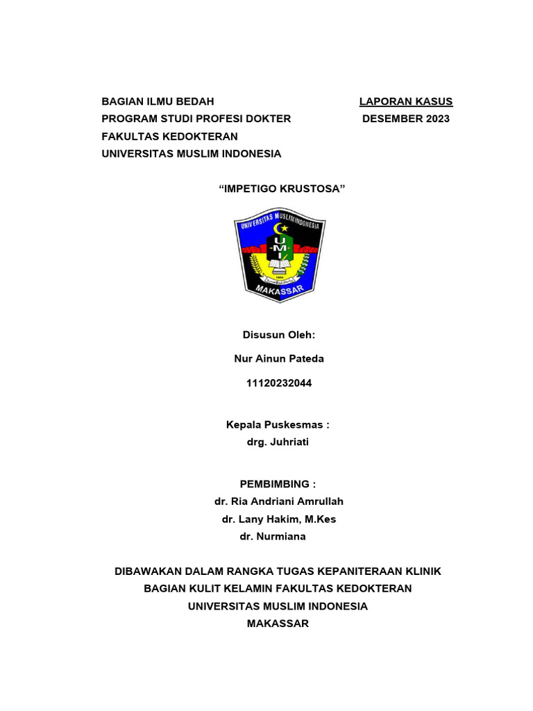 Lapsus PKM Impetigo Krustosa Nur Ainun | PDF