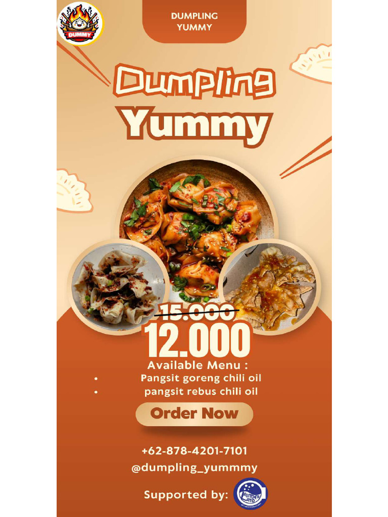 Orange Cream Modern Dimsum Promotion Banner | PDF