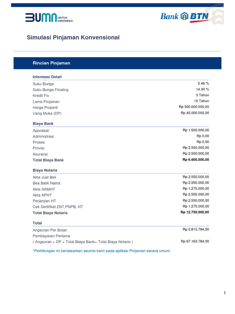PDF Simulasi Pinjaman 2024-03-03 | PDF