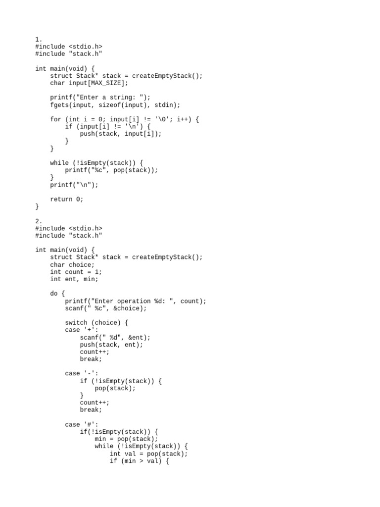 Stack | PDF | Software | Notation