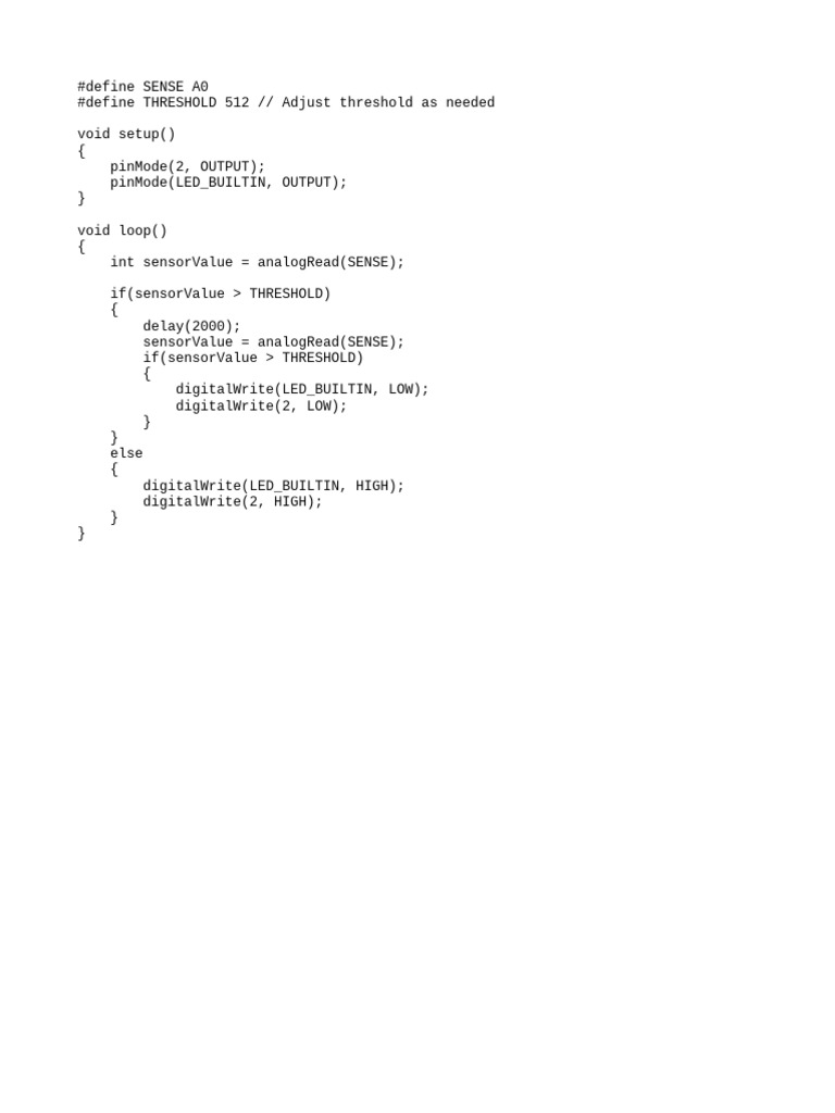 Arduino LED Control Based on Sensor | PDF