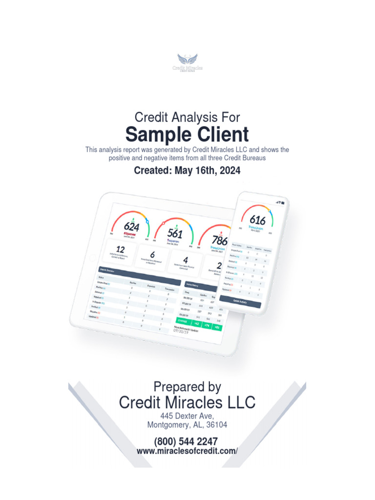 Credit Report Analysis Sample - Client | PDF | Credit Card | Loans