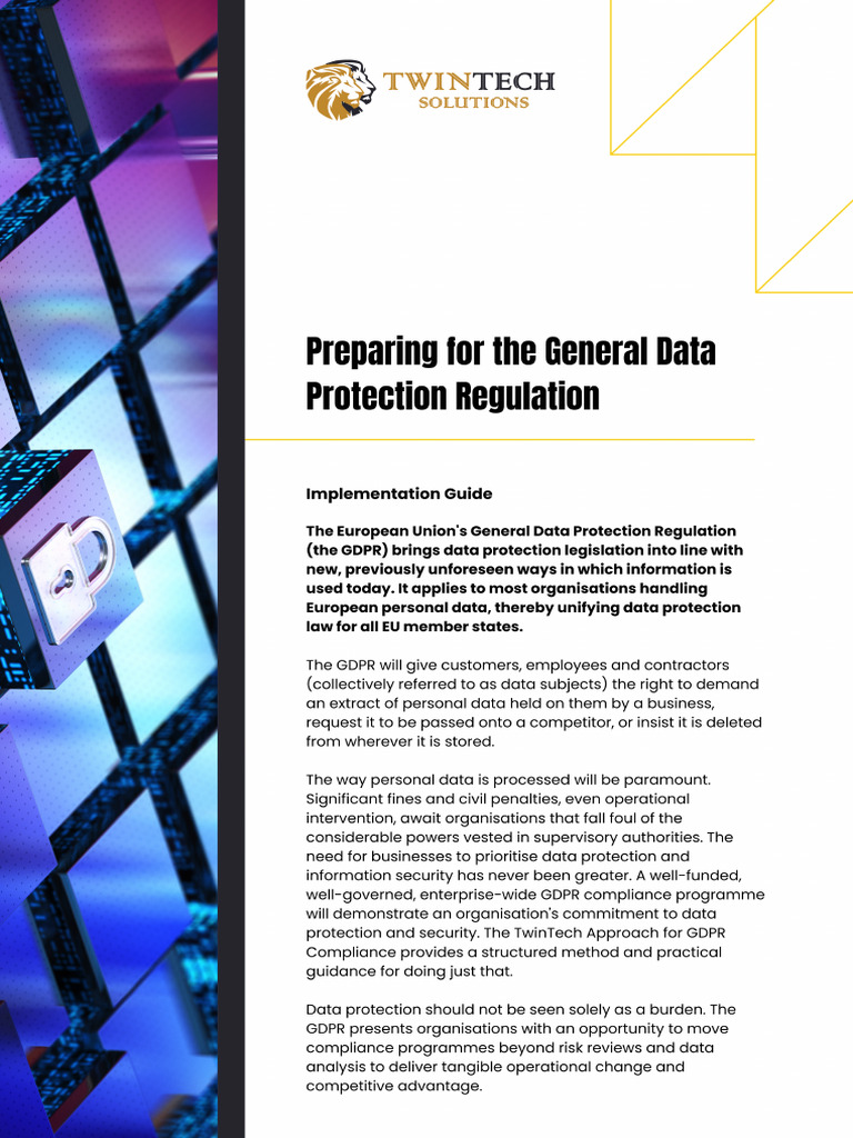 GDPR Executive Summary - Twintech | PDF
