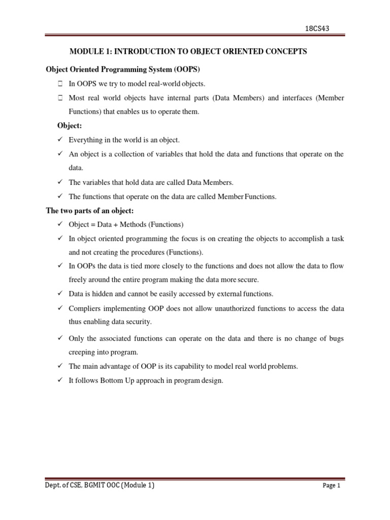 OOC Module 1 | Download Free PDF | Parameter (Computer Programming ... OOC Module 1 | Download Free PDF | Parameter (Computer Programming ...