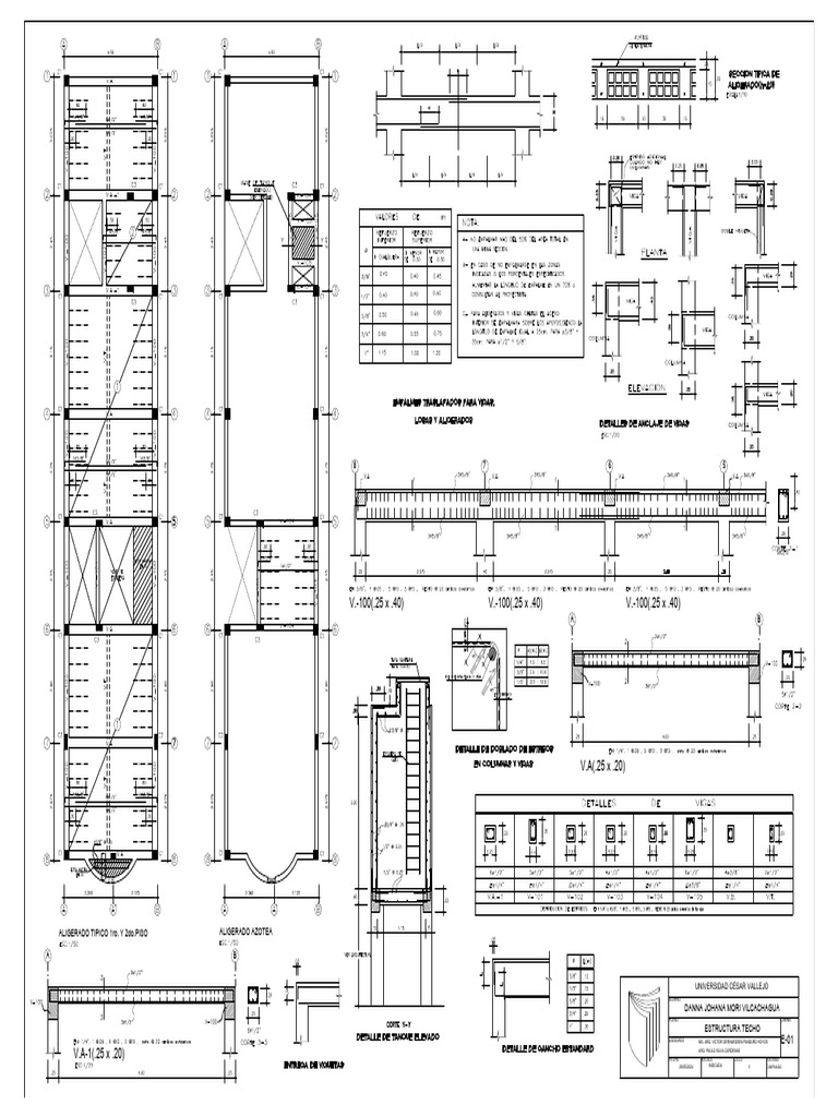 Plano Estructural de Techo UCV | PDF