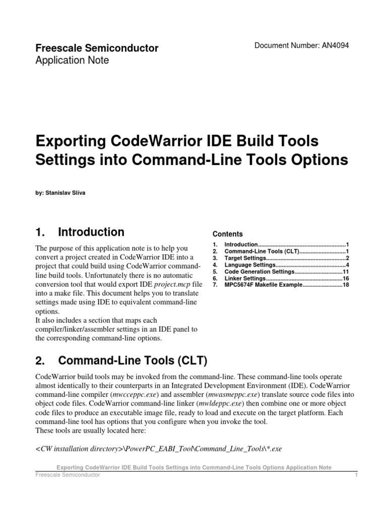 AN4094.Build Tools Settings - IDE vs Cmd Line | Download Free PDF | C++ ...