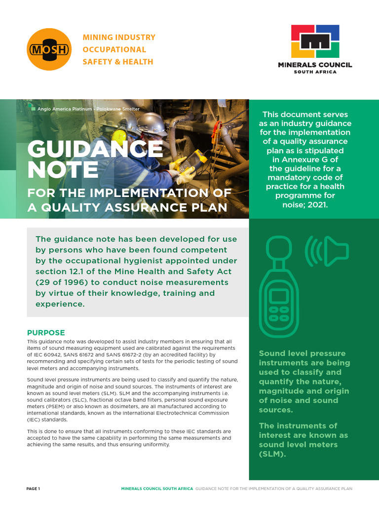 Quality Assurance Guidance Note | PDF | Microphone | Calibration