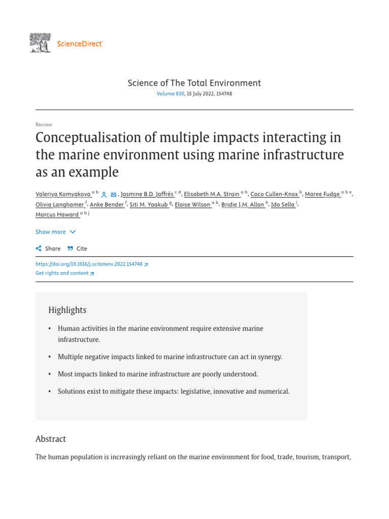 Conceptualisation of Multiple Impacts Interacting in the Marine ... Conceptualisation of Multiple Impacts Interacting in the Marine ...