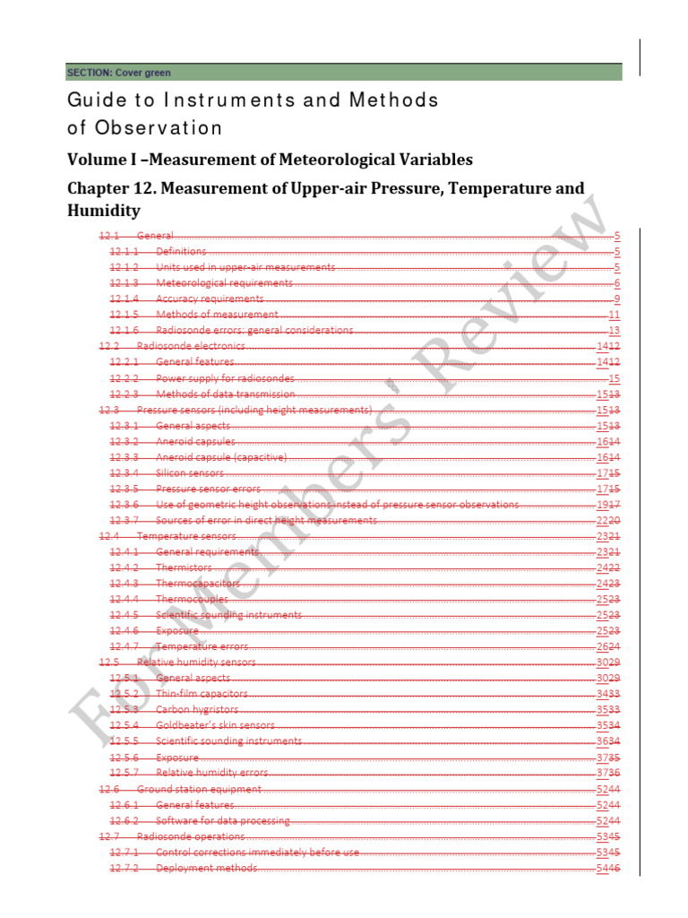 Guide To Instruments and Methods of Observation | PDF | Atmosphere Of ...
