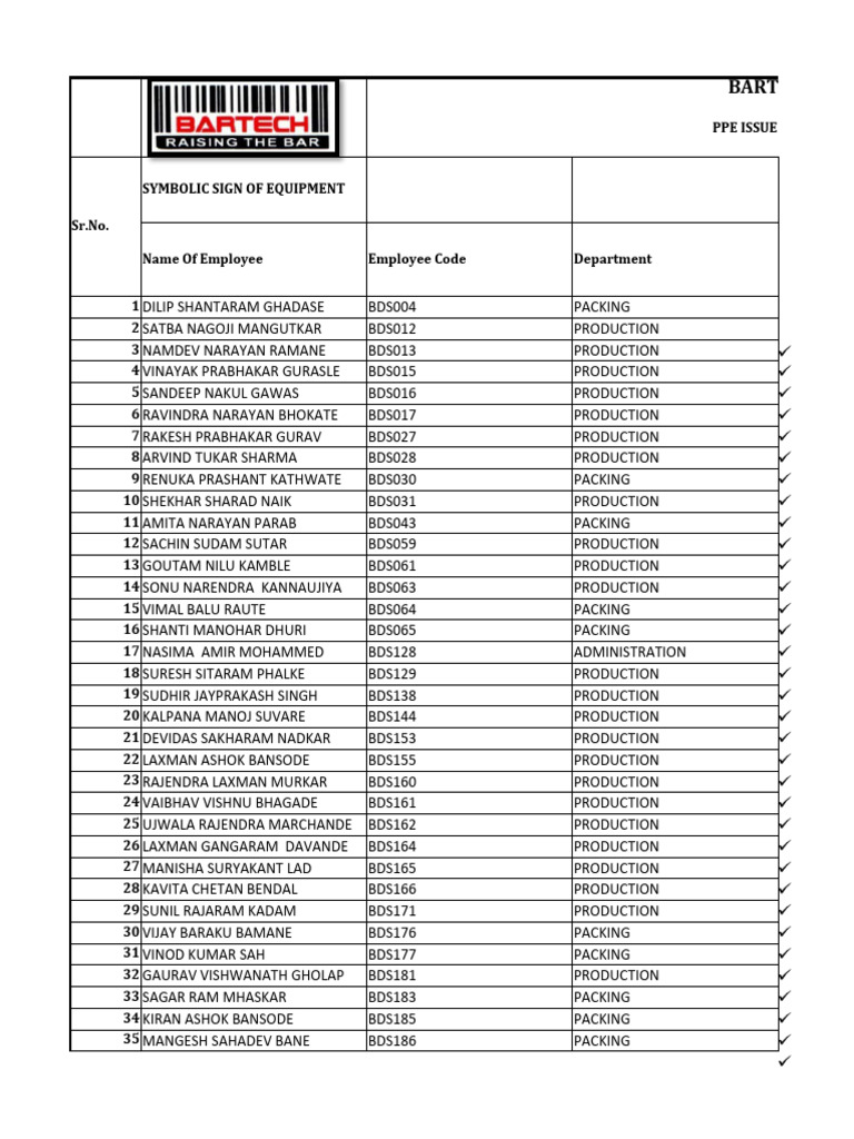 BDSPL Ppe Issue Register | PDF