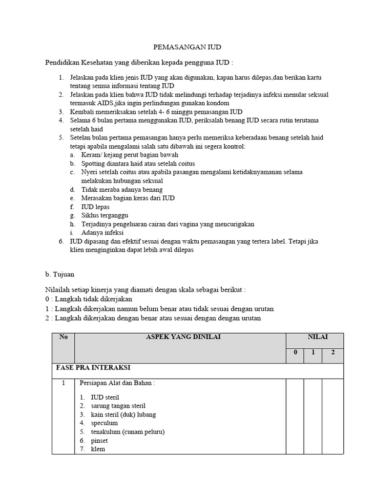 Pemasangan Iud | PDF