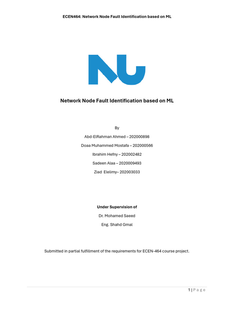 Network Node Fault Identification Based On ML - Final | PDF | Computer ...