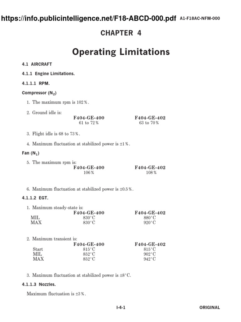 F/A-18 Operating Limitations Overview | PDF | Flap (Aeronautics ...