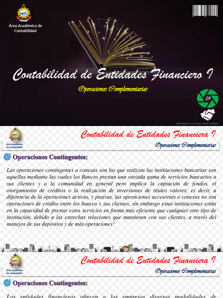 9) Operaciones Complementarias | Descargar gratis PDF | Carta de crédito | Bancos