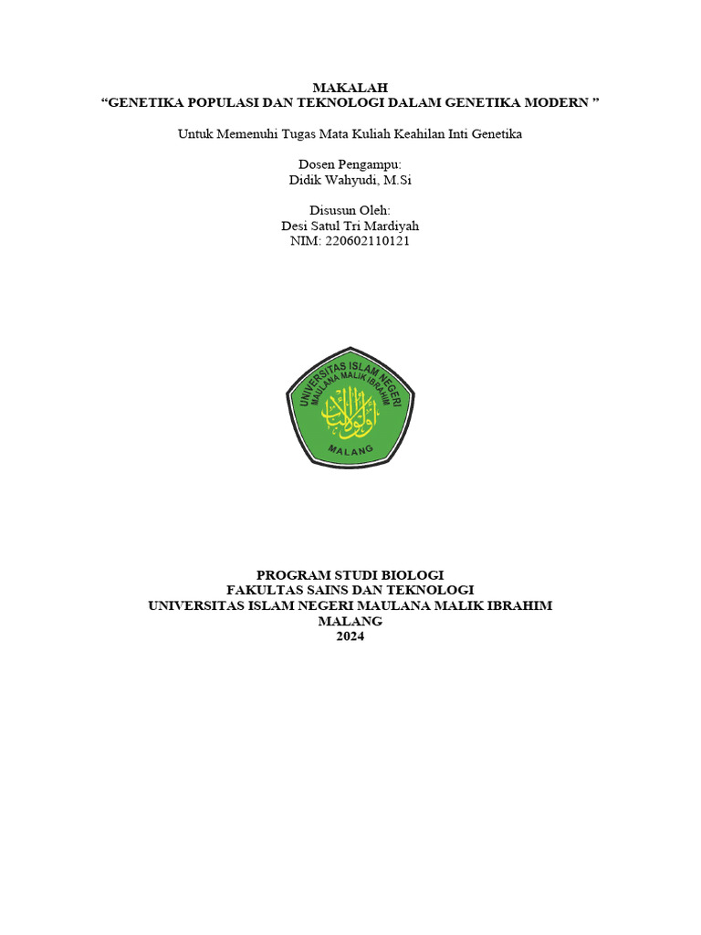 Desi Satul Tri Mardiyah - Tugas Genetika | PDF