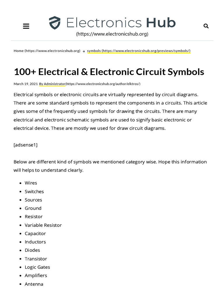 100+ Electrical & Electronic Circuit Symbols | PDF | Inductor | Capacitor